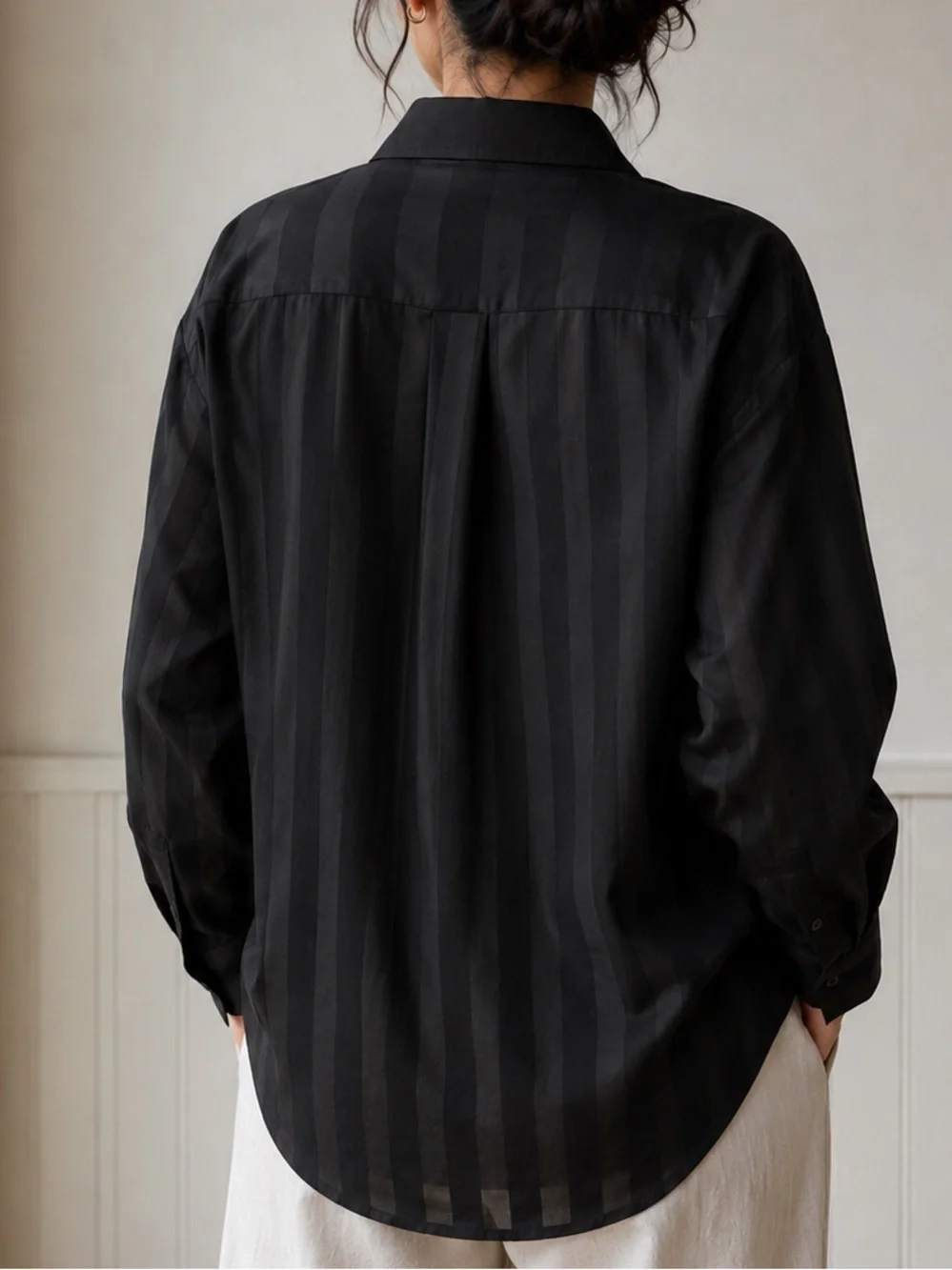 Anne Fontaine | Tops | Anne Fontaine Paris Black Sheer Stripe ...
